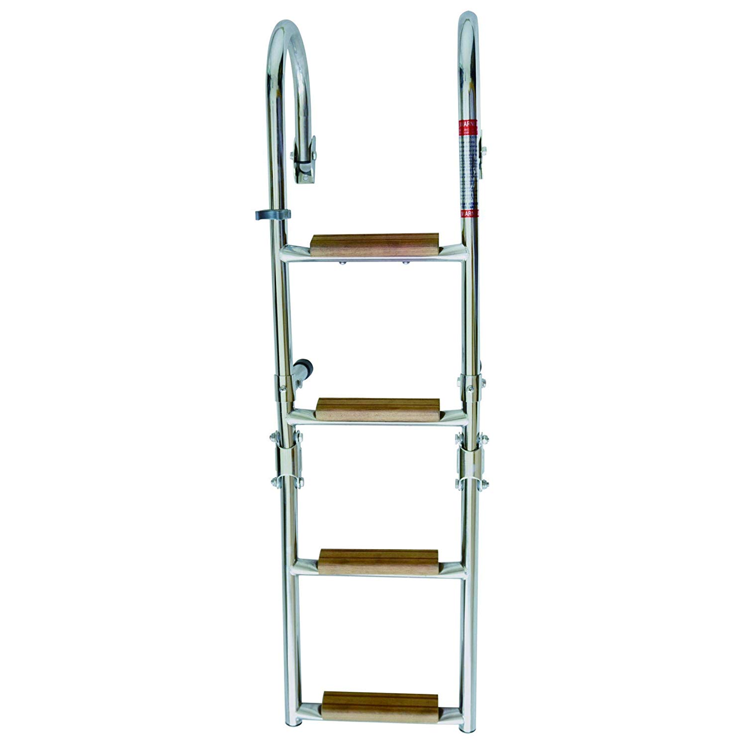 Scaletta pieghevole con corrimano inox 316 con 4 gradini in teak